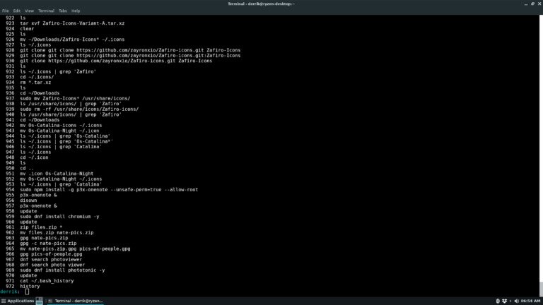 How to back up Linux terminal history