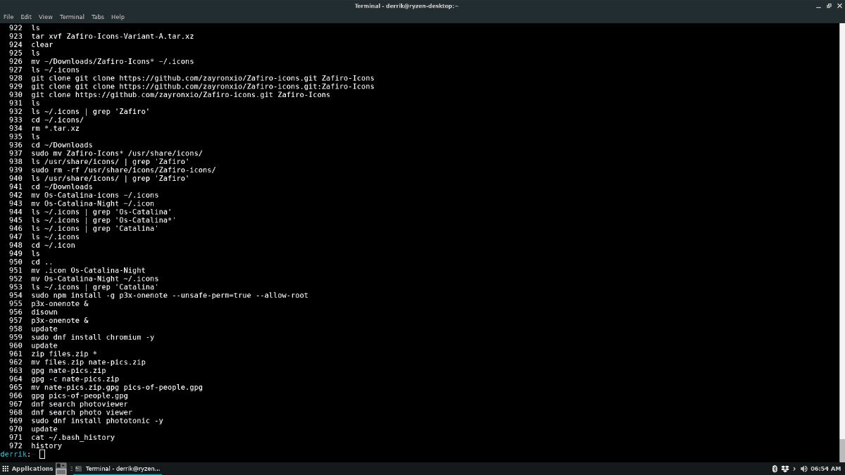 How to back up Linux terminal history