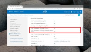 How to check if an Intel Processor supports virtualization on Windows 10