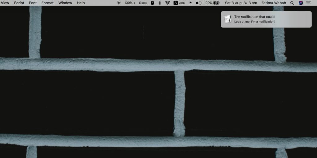 How to show a notification on macOS with a script