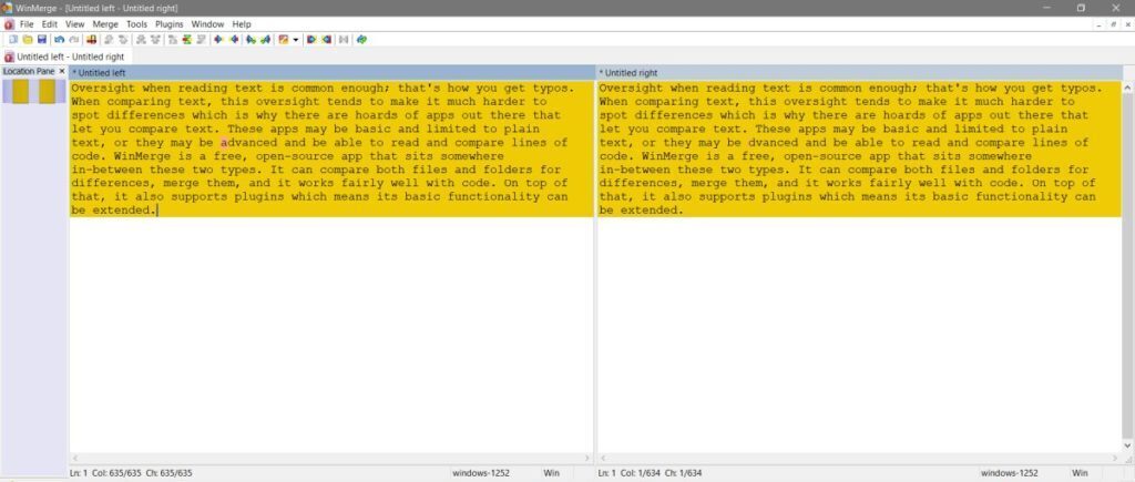 How to compare text on Windows 10