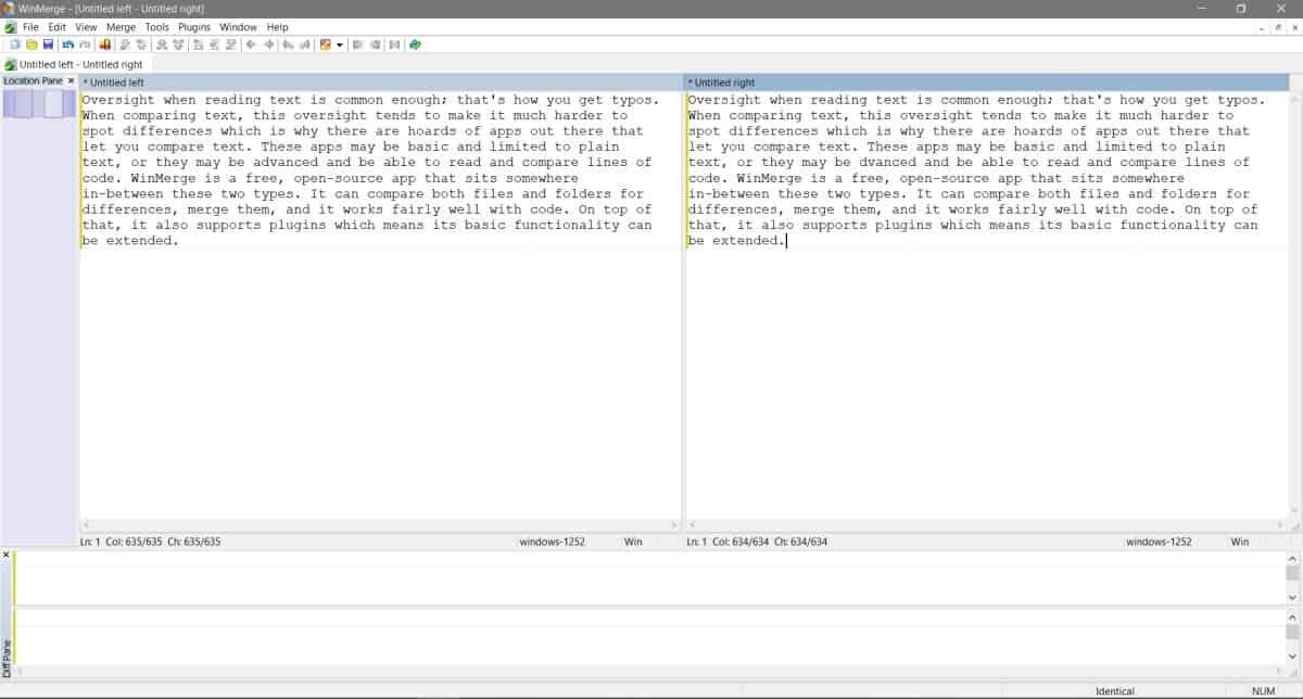 How to compare text on Windows 10