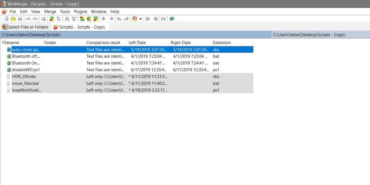 How to compare text on Windows 10