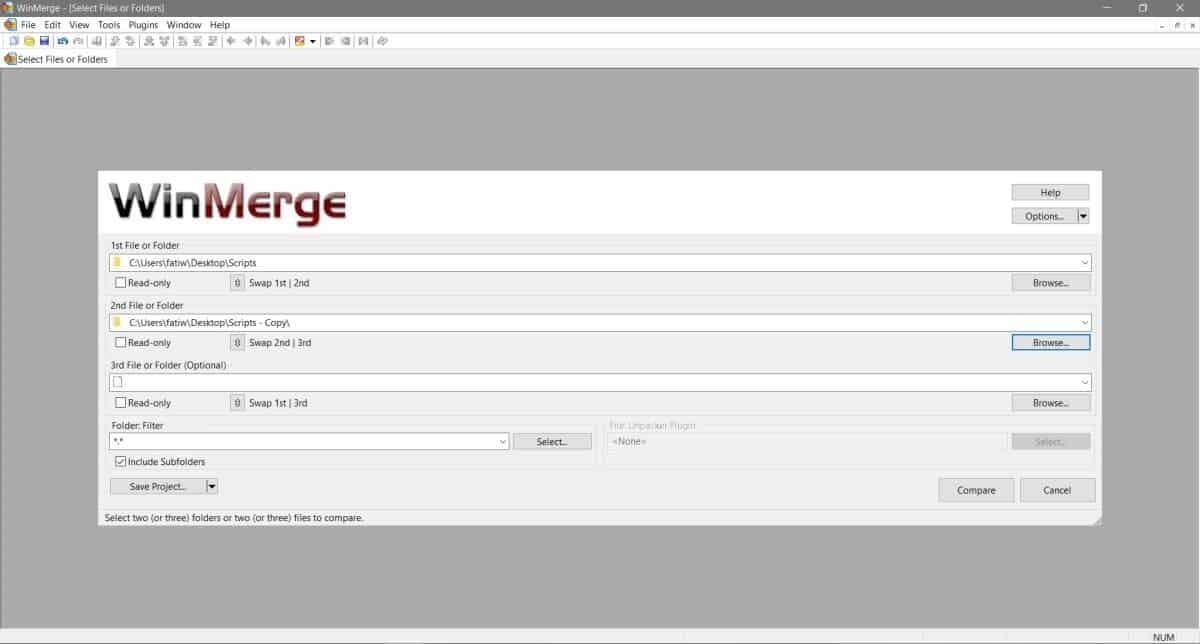 How to compare text on Windows 10