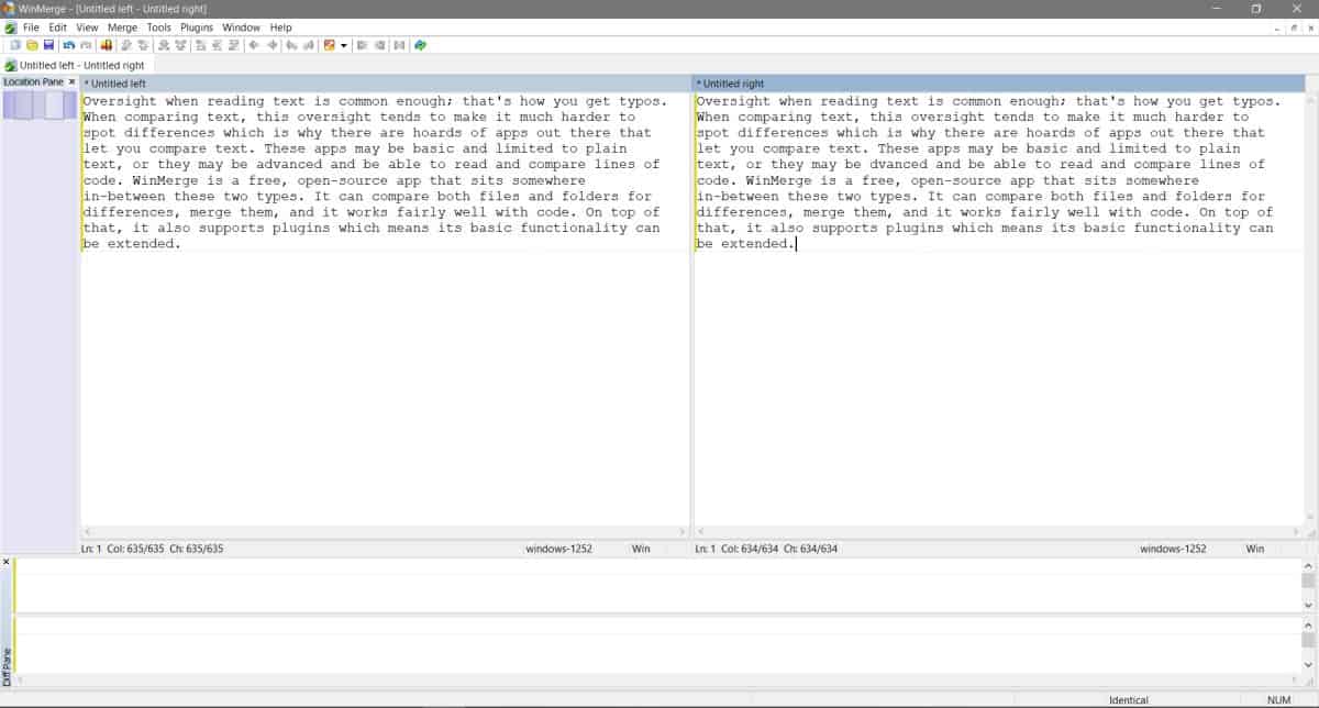 How to compare text on Windows 10