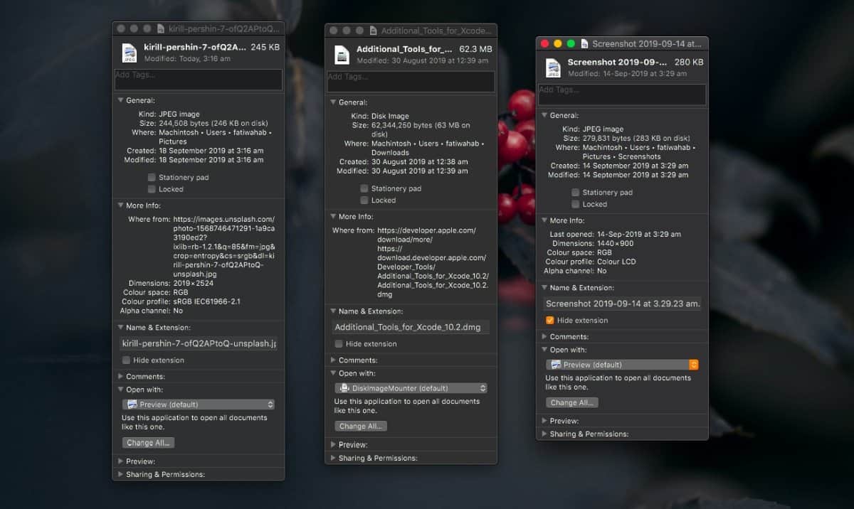 How to find the download link of a file on macOS