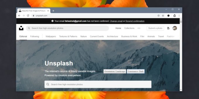 How to find landscape photos on Unsplash for wallpapers