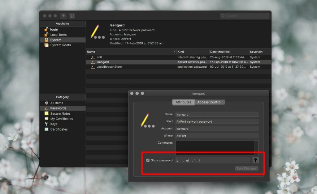 How to view the WiFi password on macOS