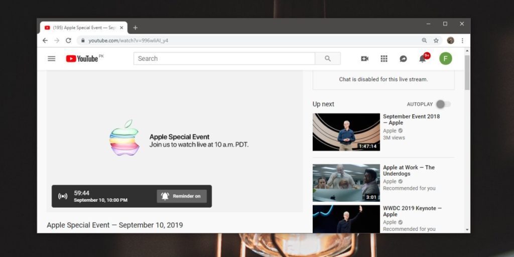 How to set up a YouTube live stream alert for a channel