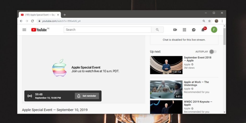 How to set up a YouTube live stream alert for a channel