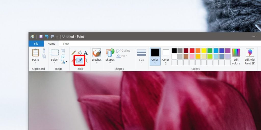 How to find the color code for an object on the desktop on Windows 10