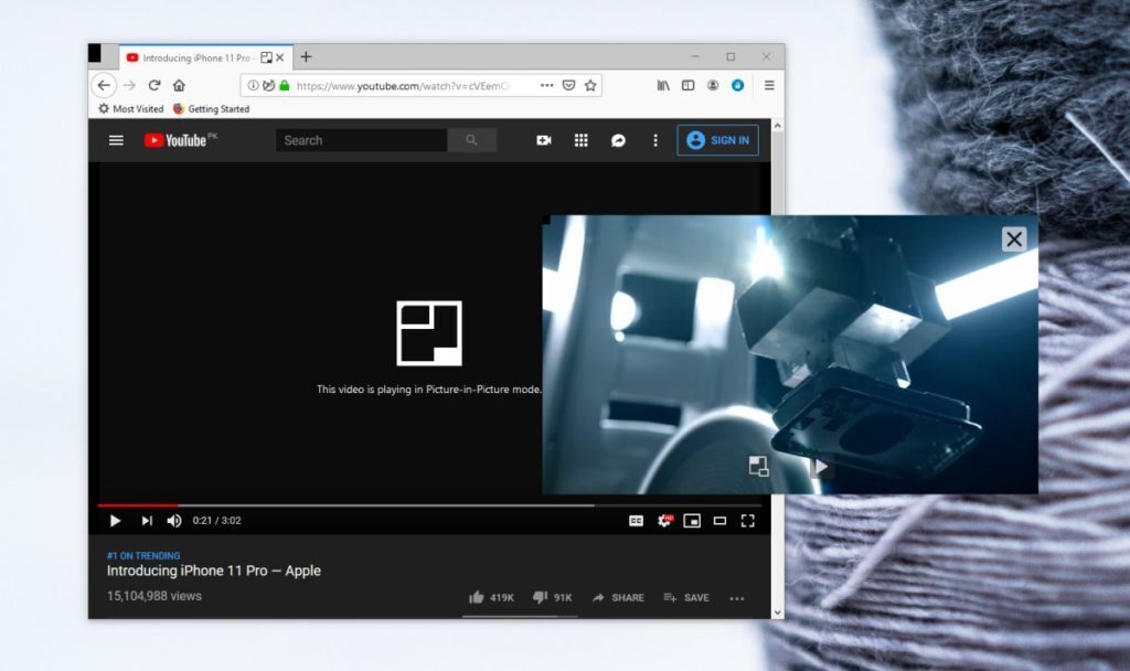 How to use Firefox Picture-in-picture mode