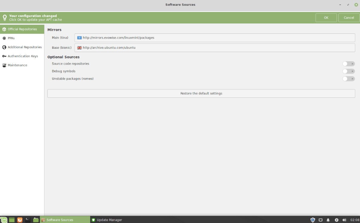How to switch to a local update mirror in Linux Mint
