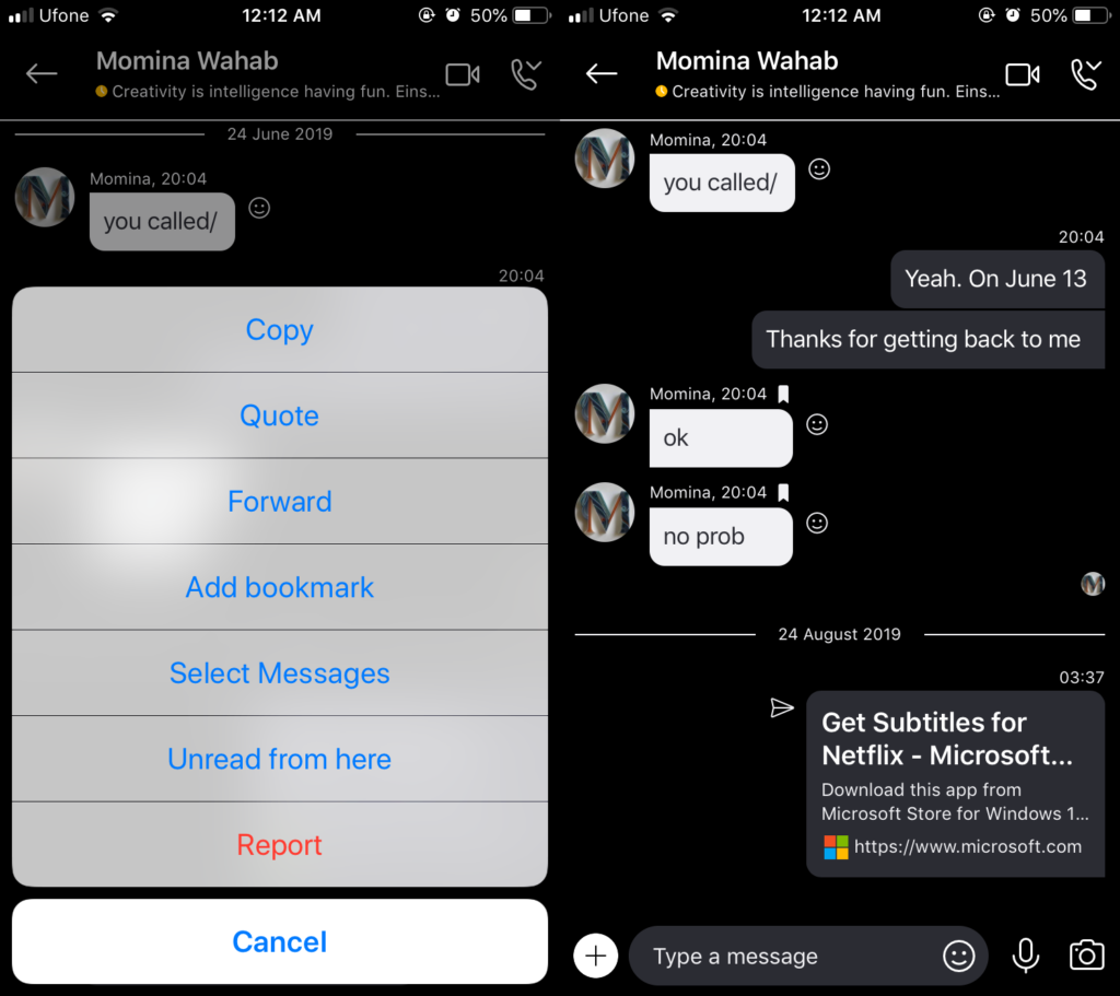How to bookmark a Skype message