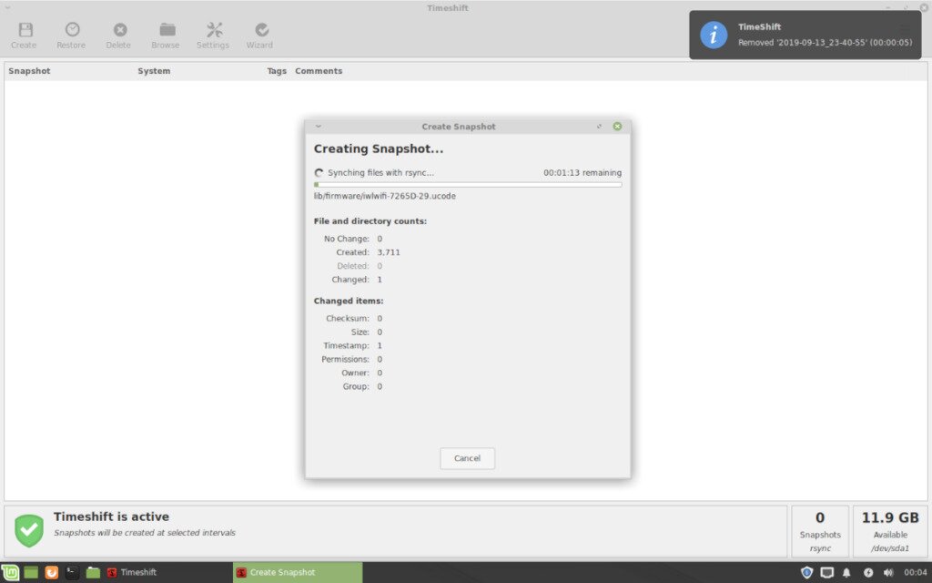 How to set up a backup snapshot on Linux Mint