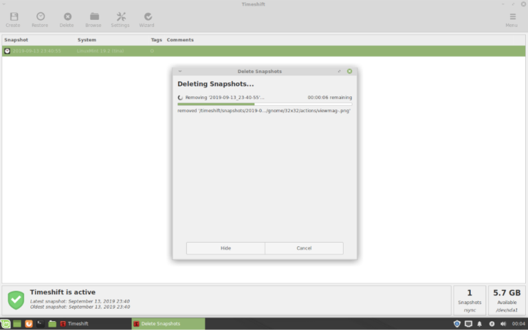 How to set up a backup snapshot on Linux Mint
