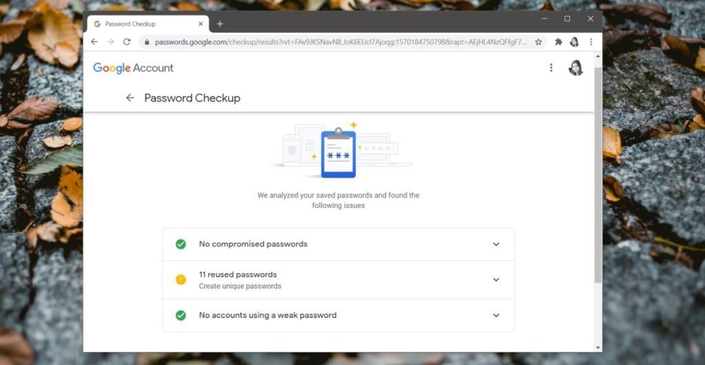 How to audit passwords with the Google Password Checkup tool