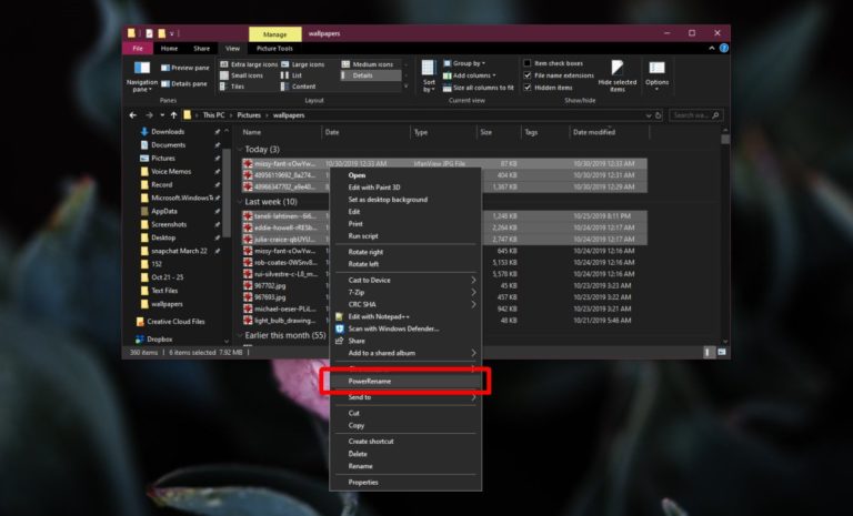 How to use PowerRename on Windows 10 to rename files