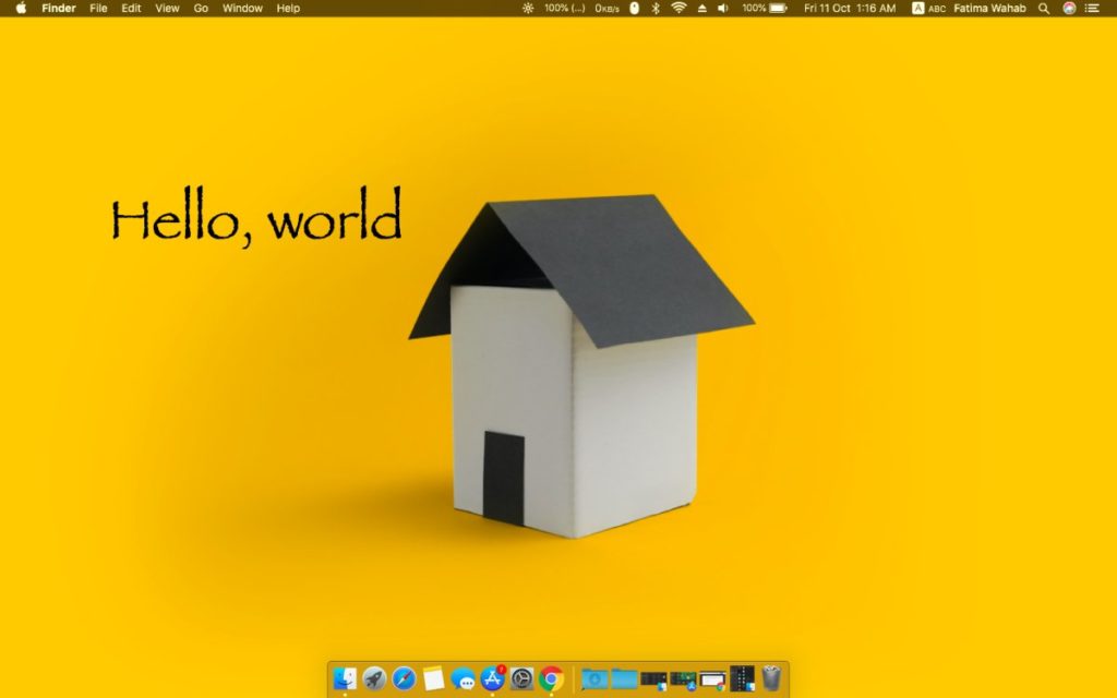 How to display custom text on macOS desktop