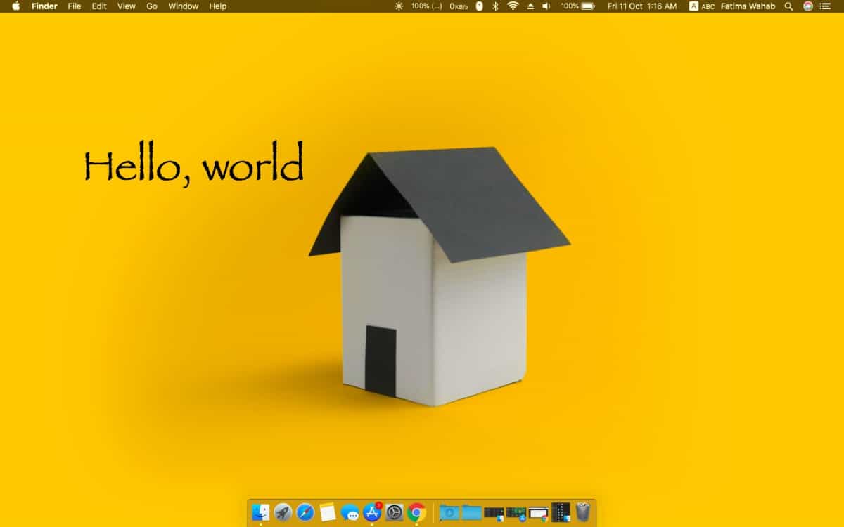 How to display custom text on macOS desktop