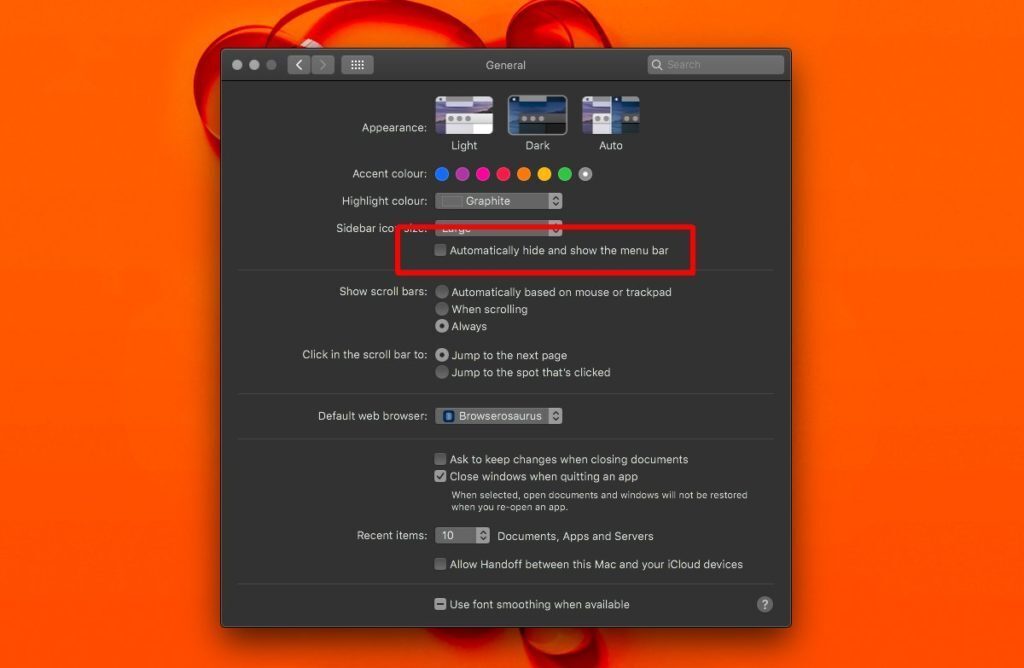 How to auto hide the menu bar and Dock on macOS