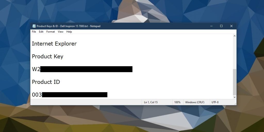 How to back up a Windows 10 product key