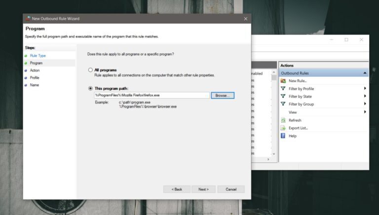 How to block network access for an app on Windows 10