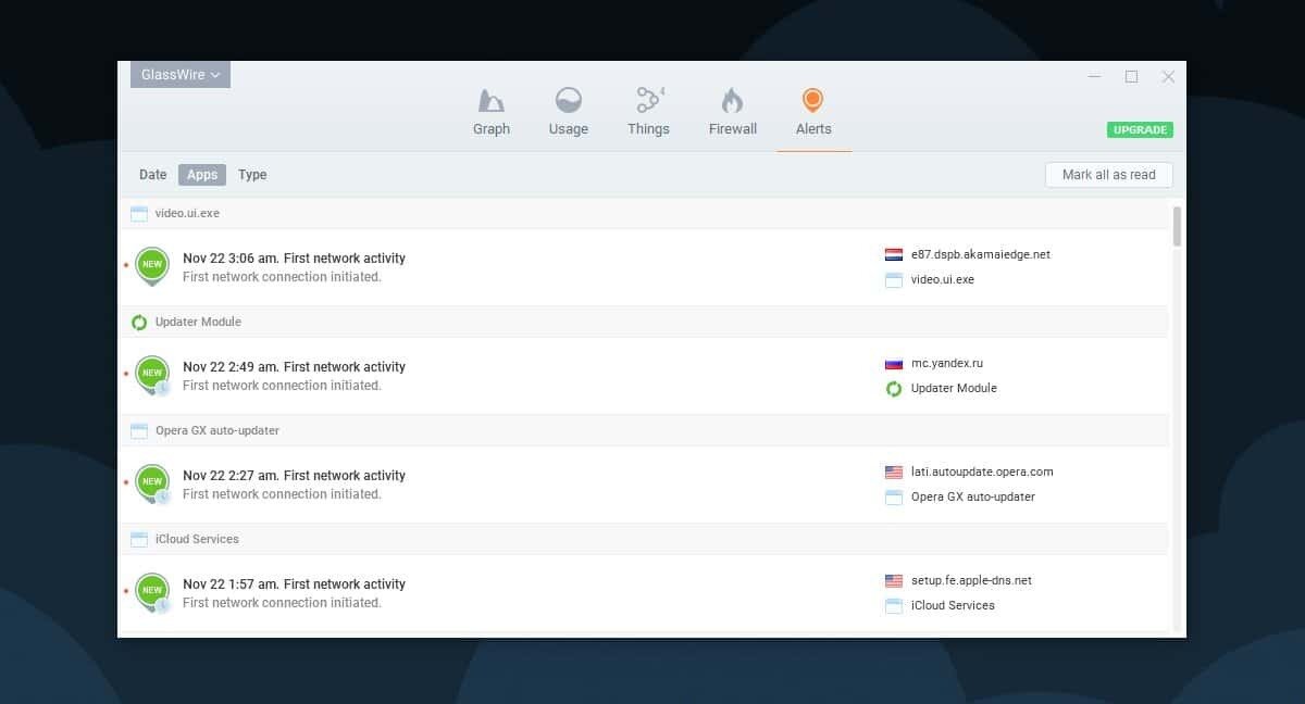 How to get new network activity alerts on Windows 10