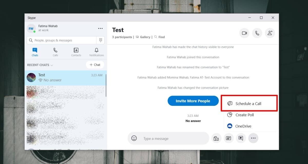 How to schedule a group call on Skype