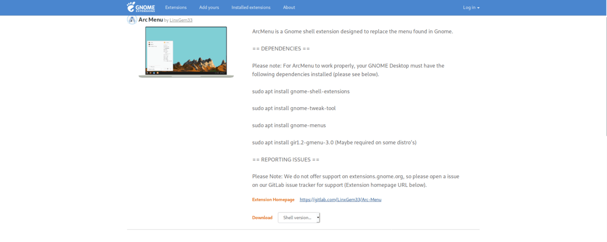 How to set up Arc Menu in Gnome Shell