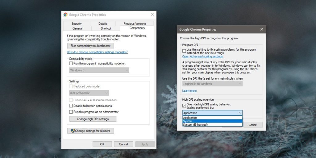 How to disable scaling in apps on Windows 10