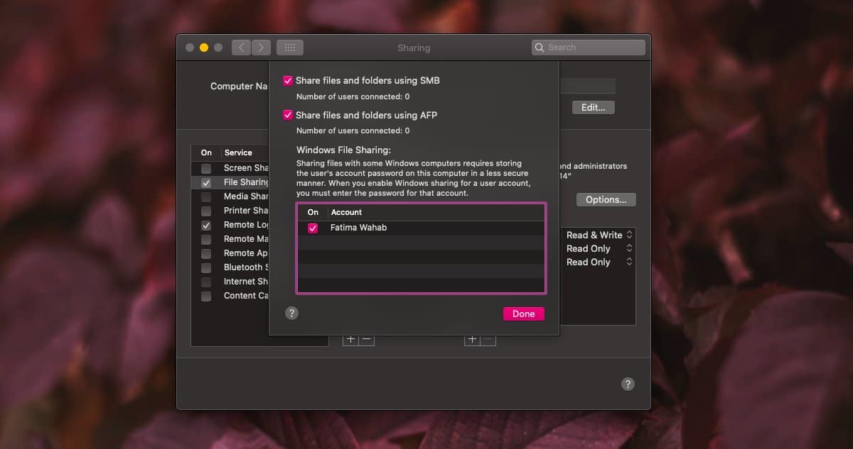 How to enable file sharing on macOS