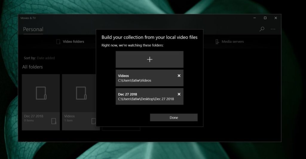 How to add folders and servers to Movies & TV on Windows 10