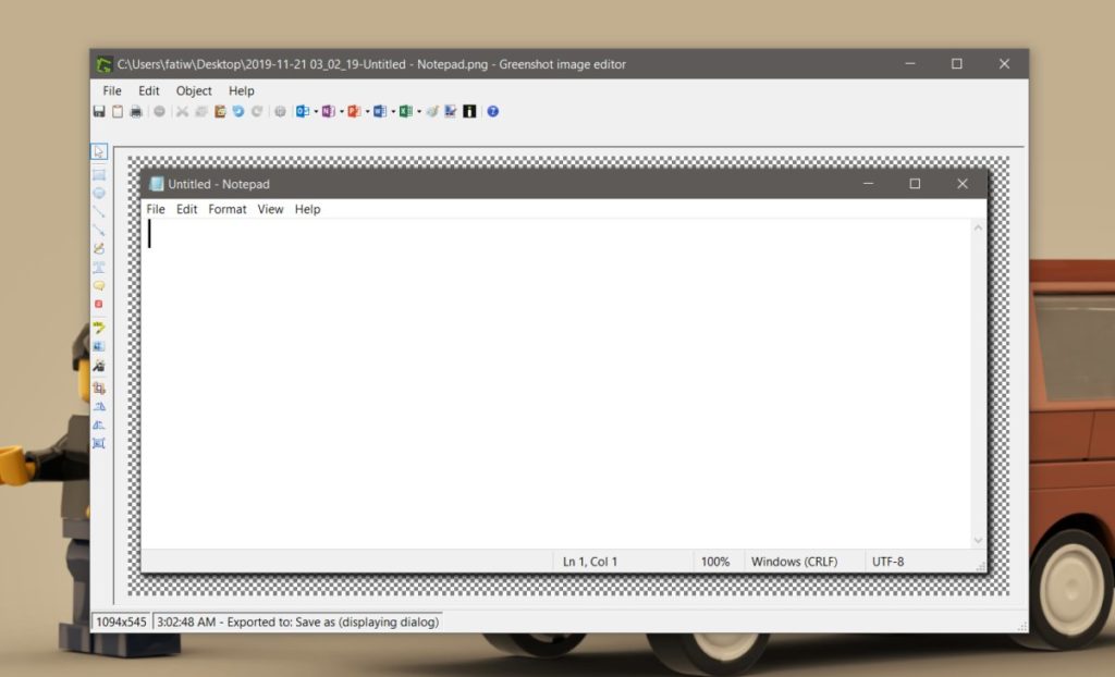 How to capture a screenshot with shadow on Windows 10