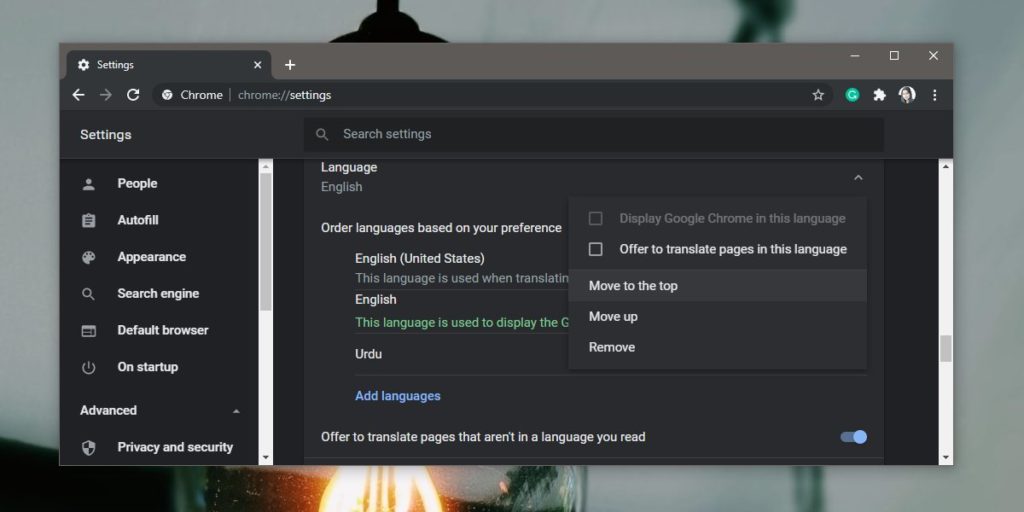 How to change the language in Chrome