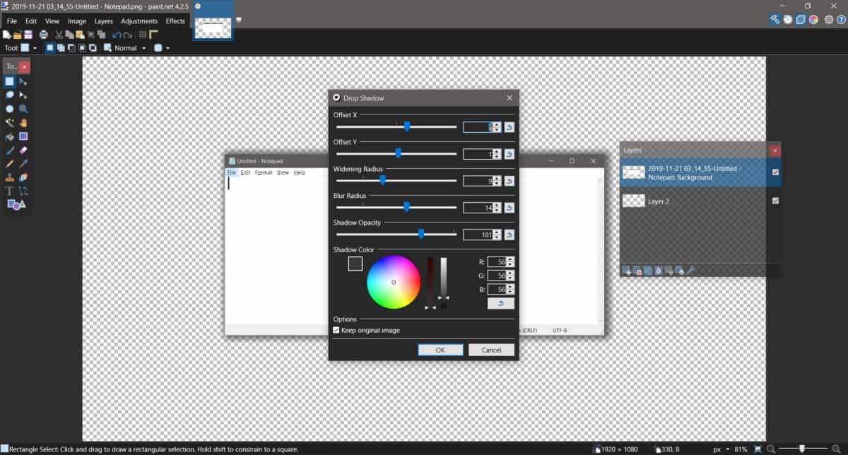 How To Add A Drop Shadow In Paint On Windows 10