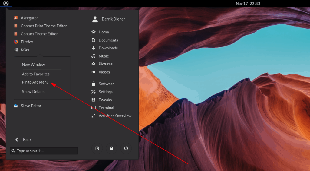 How to set up Arc Menu in Gnome Shell