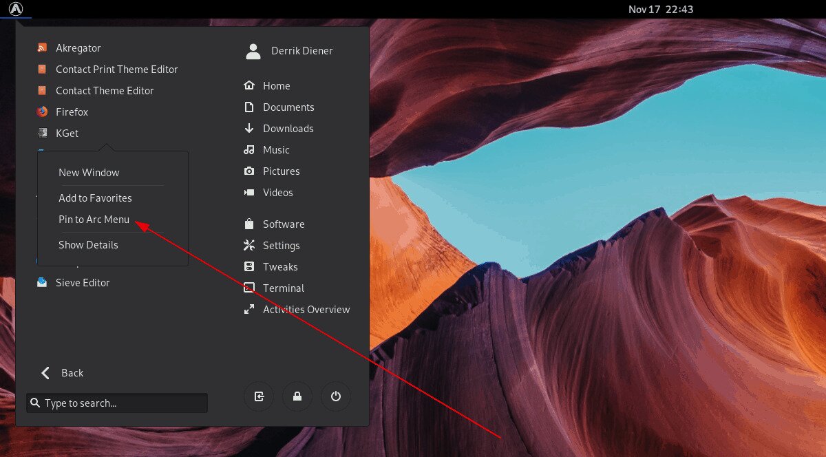 How to set up Arc Menu in Gnome Shell