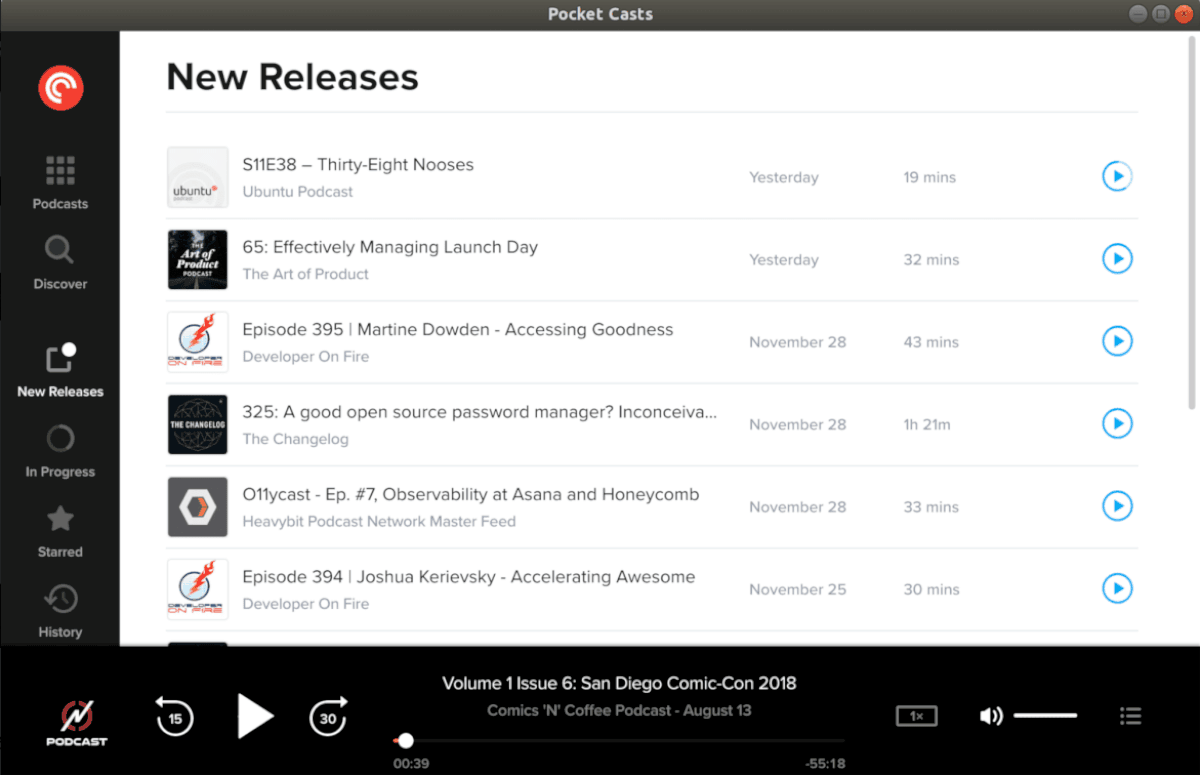 How to use the PocketCasts web interface on Linux