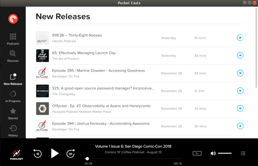 How to use the PocketCasts web interface on Linux