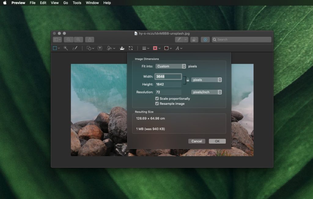 How to crop and resize images in Preview on macOS
