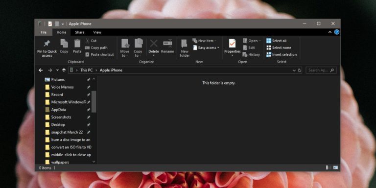 How to fix 'This folder is empty' when connecting an iPhone on Windows 10