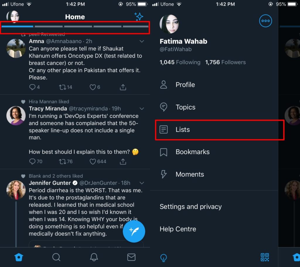 How to pin/unpin list feeds from Twitter apps