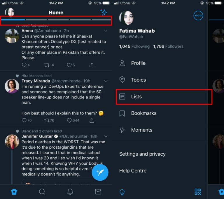 How to pin/unpin list feeds from Twitter apps