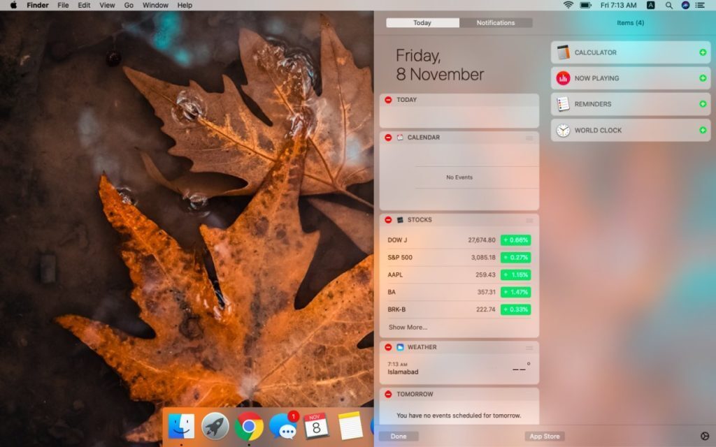 How to add/remove widgets in Notification Center on macOS