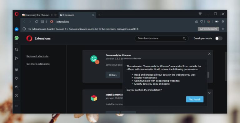 How to install Chrome extensions in Chromium-based browsers