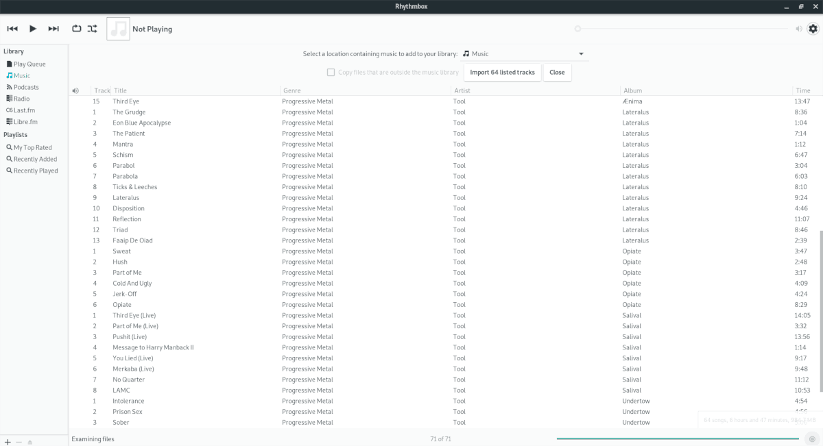 How to set up a music library in Rhythmbox on Linux