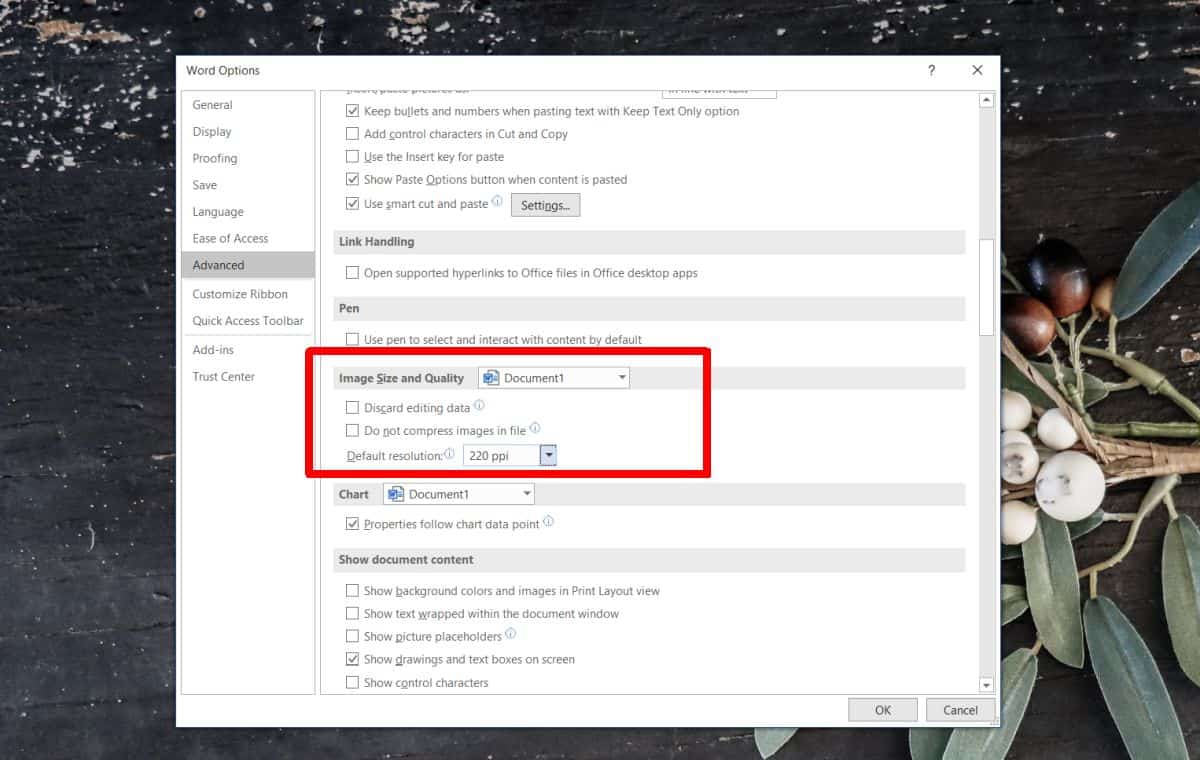 How to disable image compression in Office 365