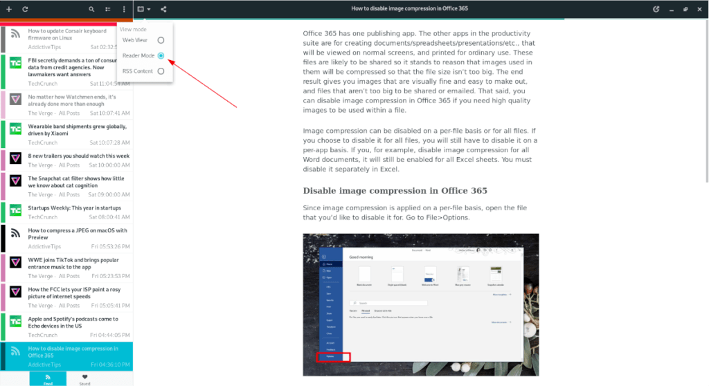 How to set up the Feeds RSS reader on the Linux desktop