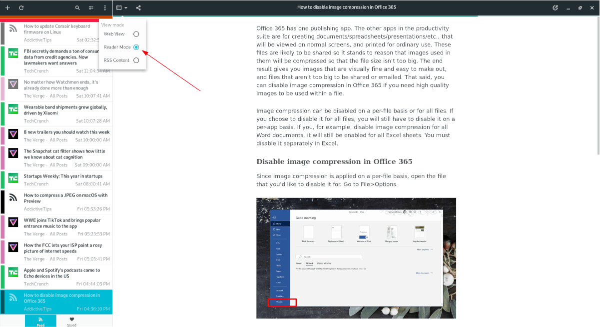 How to set up the Feeds RSS reader on the Linux desktop